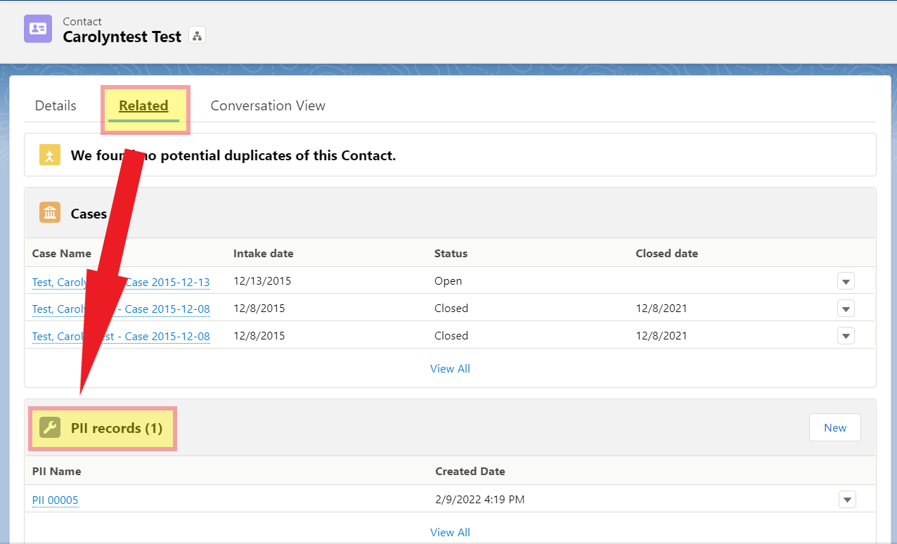 Where to find PII Object in SaFo
